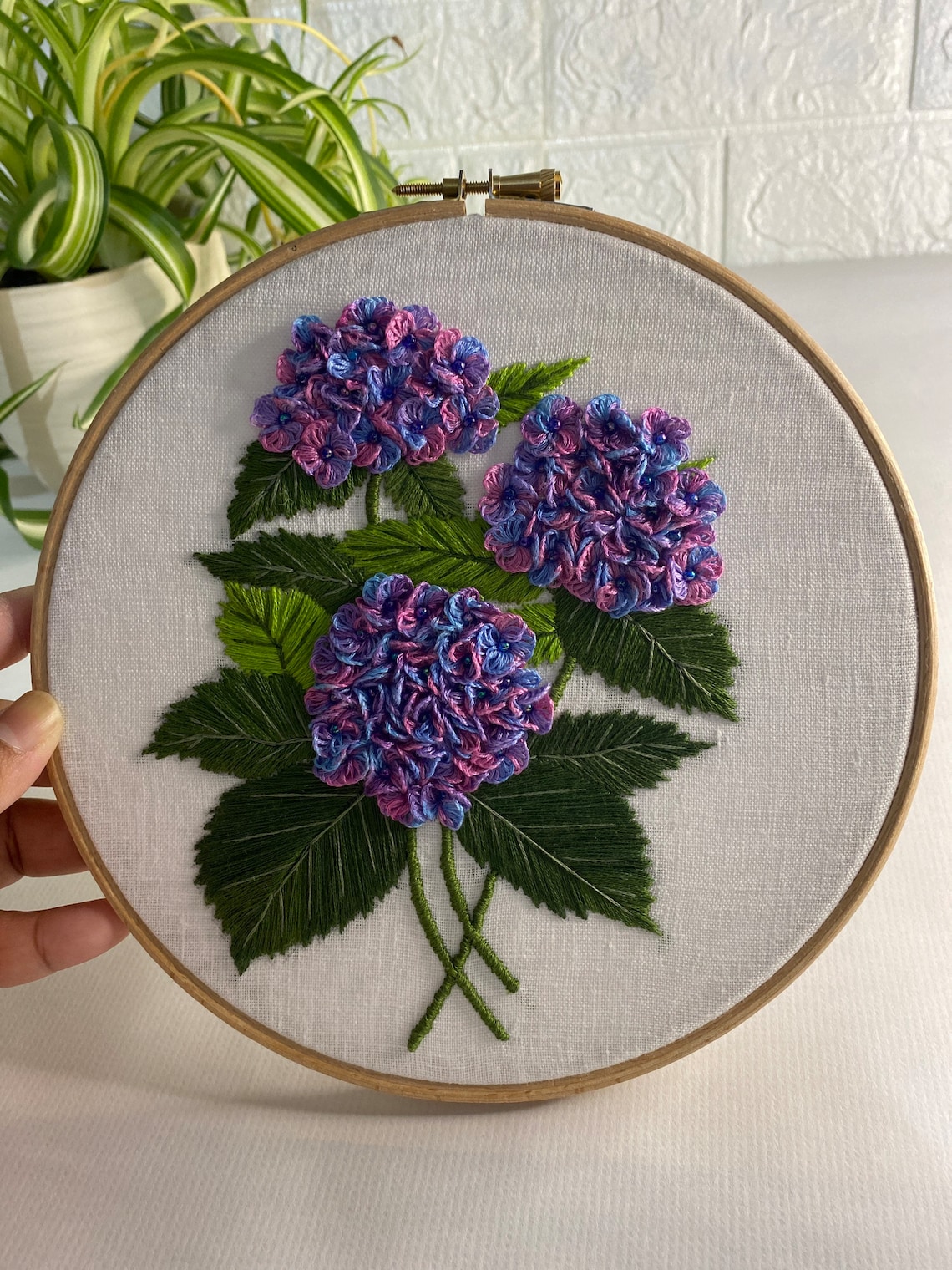 Hydrangeas,embroidery Hoop,floral Embroidery,botanical Embroidery - Etsy