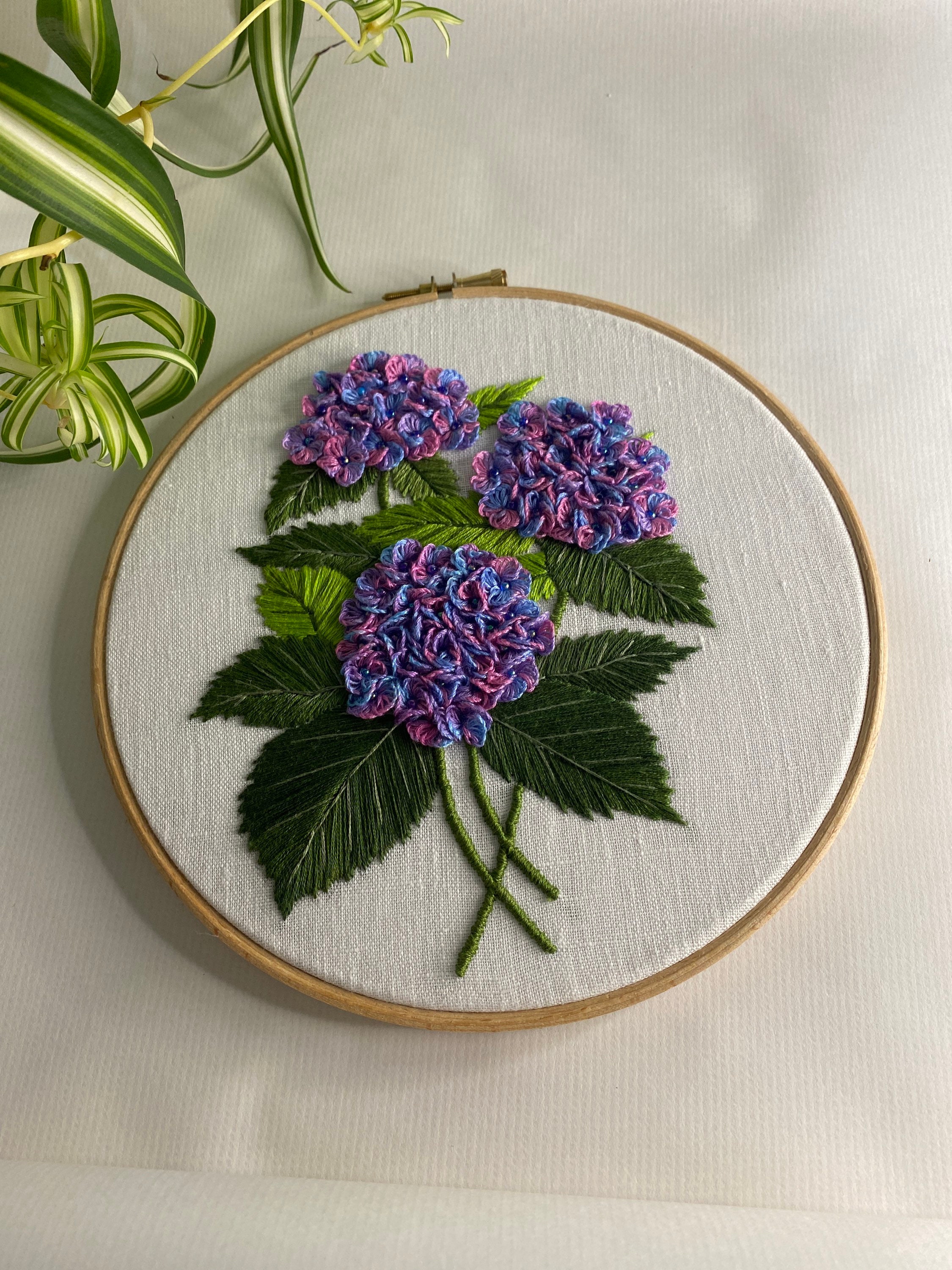 Hydrangeas,embroidery Hoop,floral Embroidery,botanical Embroidery - Etsy