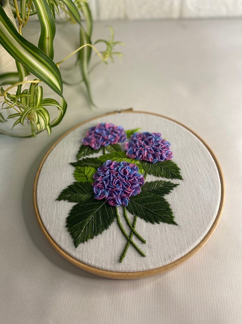 Hydrangeas,embroidery Hoop,floral Embroidery,botanical Embroidery - Etsy