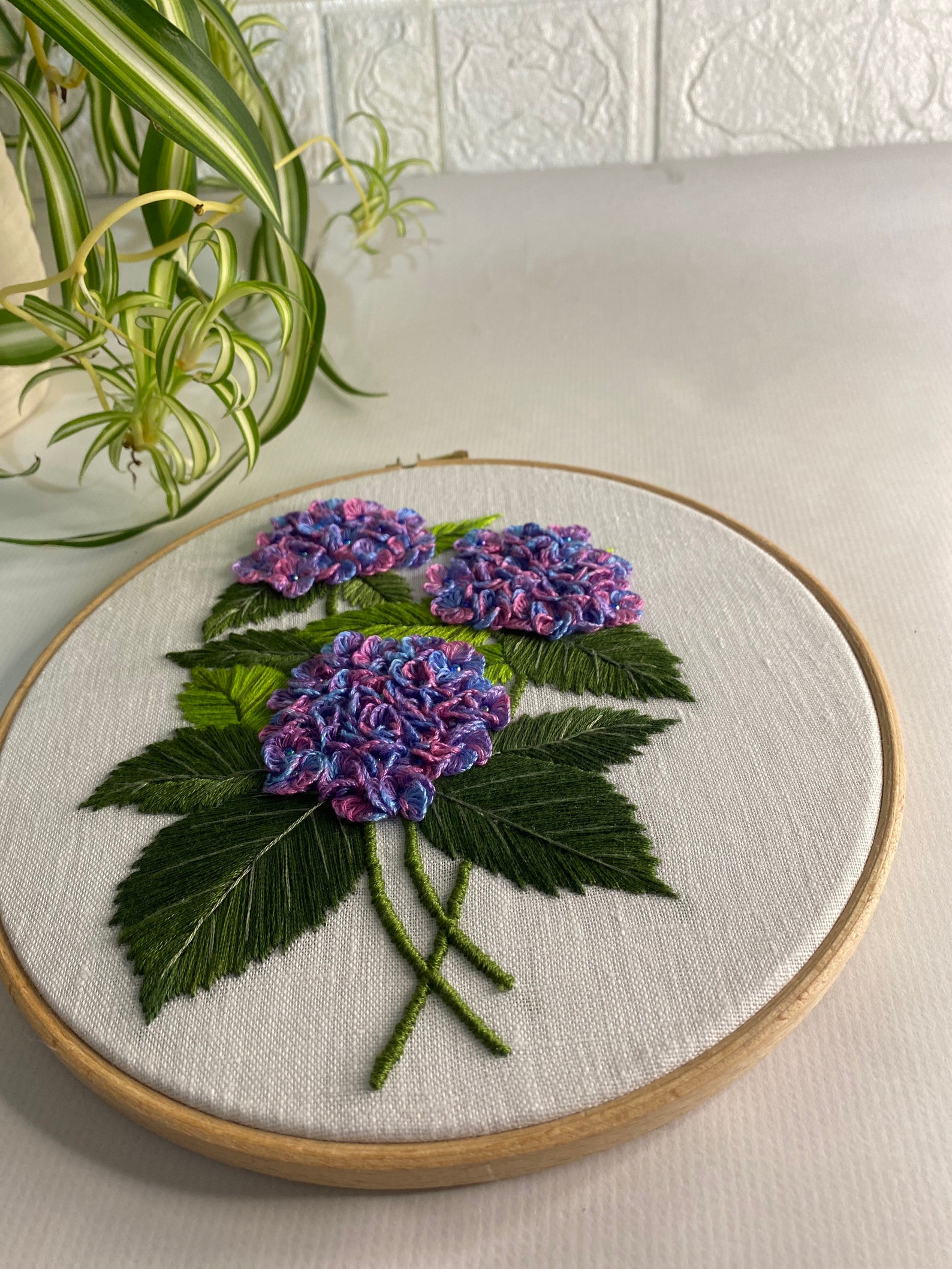 Hydrangeas,embroidery Hoop,floral Embroidery,botanical Embroidery - Etsy