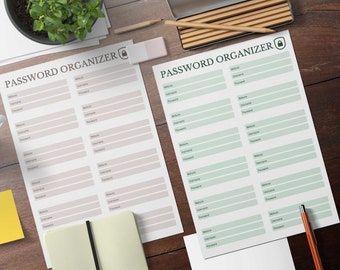 Password Tracker Printable & Fillable, Password Keeper, Password ...