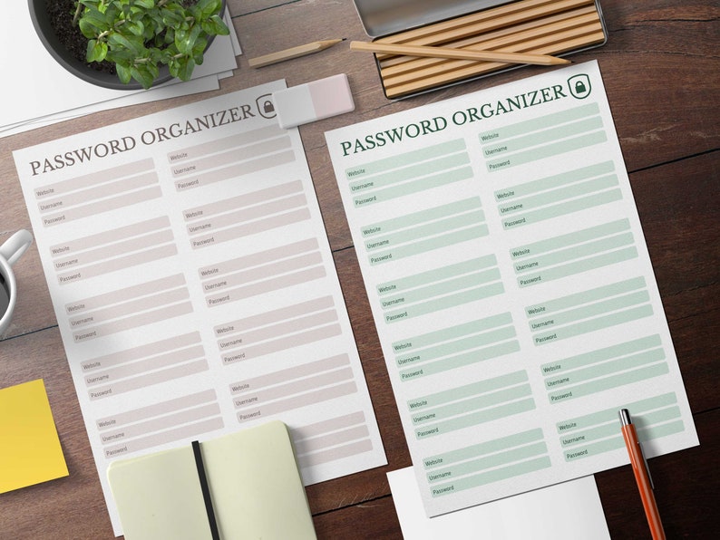 Password Tracker Printable & Fillable, Password Keeper, Password ...