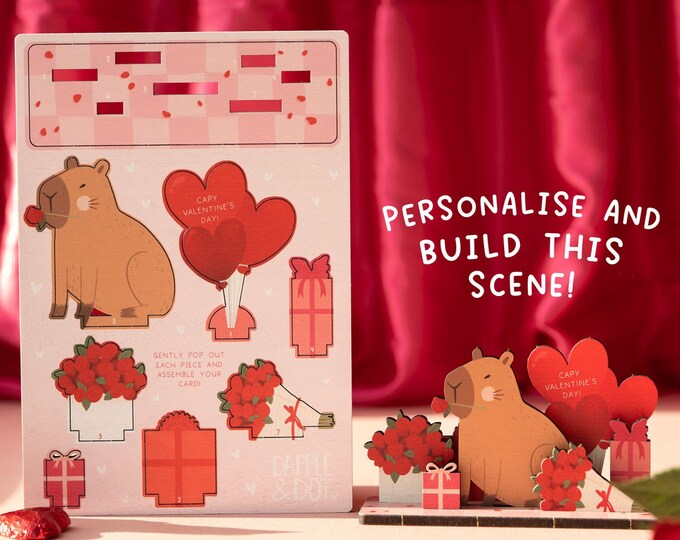 Capy Valentine's Day Card - Happy Capybara Cards - Capybara Lover Gift ...