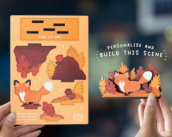 Fall Fox Pop up Card - Etsy