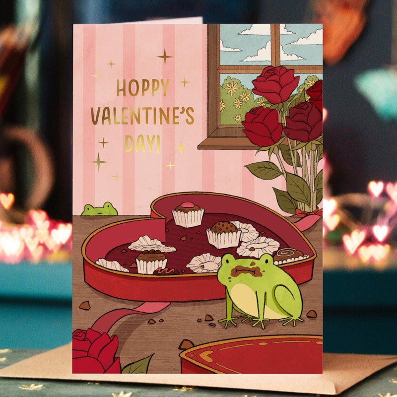 Frog Valentine Card - Etsy