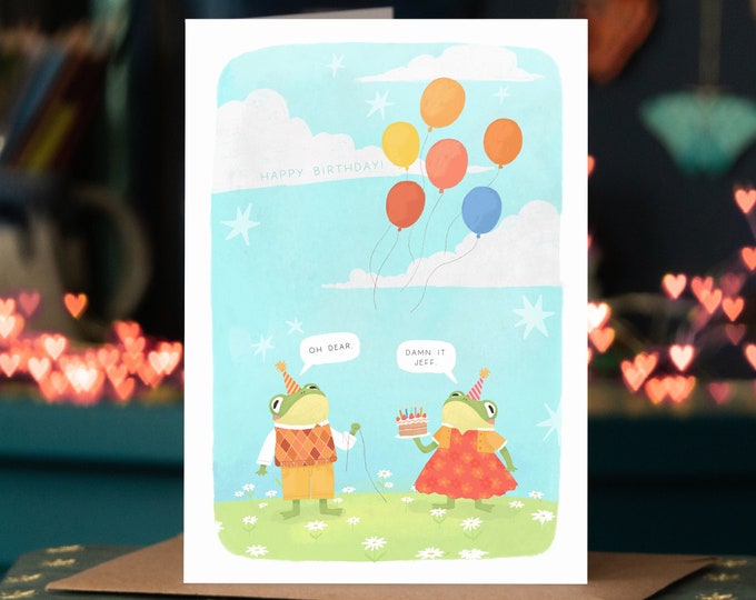 Frog Humour Birthday Card - Happy Frogs Cards - Gift Token - Animals ...