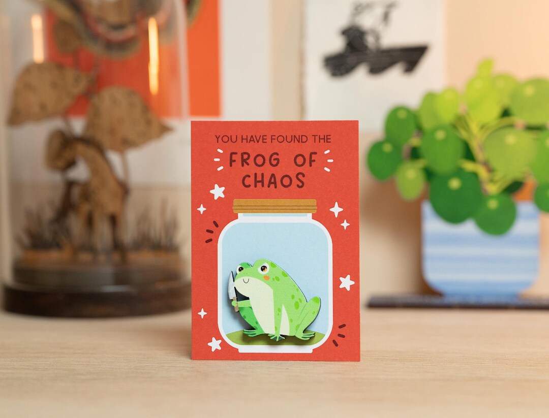 Frog of Chaos Pin or Magnet - Birthday Gift - Frogs Animal Funny Badge ...