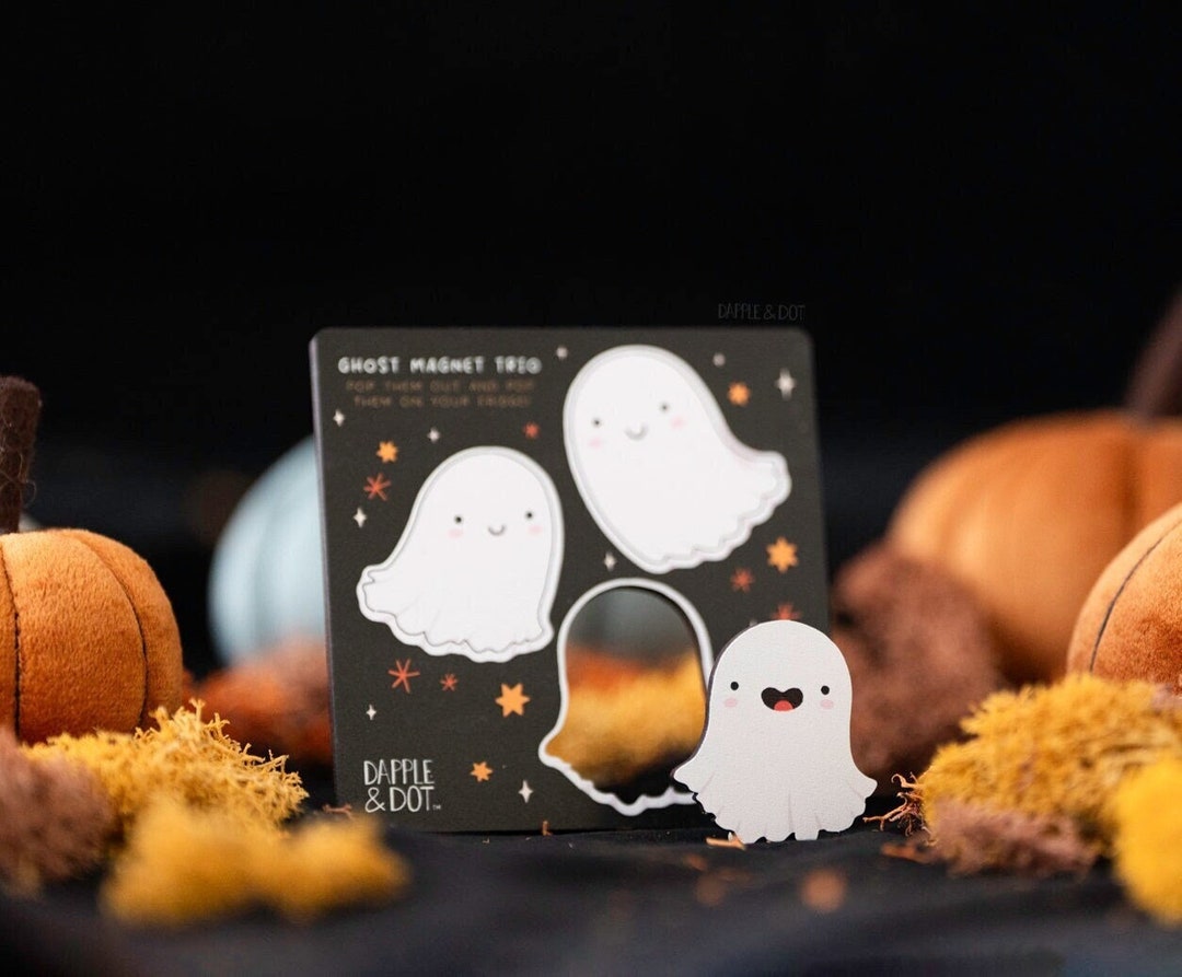 Ghost Magnet Set Pop Out Wooden Magnets Cute Halloween Witchy Spooky ...