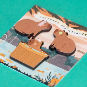 Capybara Spa Magnets - Cute Capybaras Card Gift - Fridge Refrigerator ...