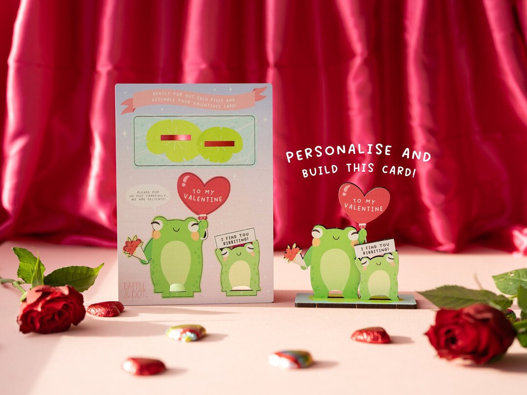 Frogs Valentine's Day Card I Find You Ribbitting Frog Lover Gift Token ...