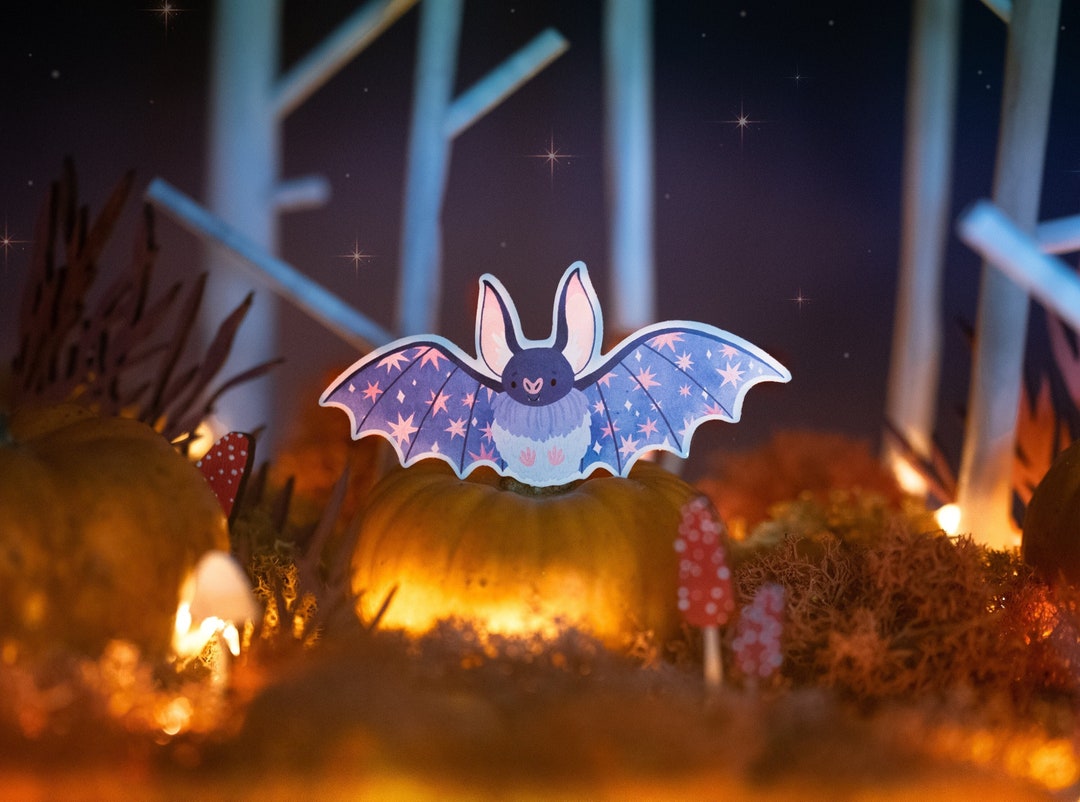 Spooky Halloween Bat Sticker - Vinyl Die Cut Decal - Toadstool Ghost ...