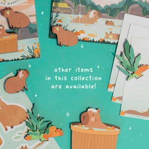 Capybara Spa Magnets - Cute Capybaras Card Gift - Fridge Refrigerator ...
