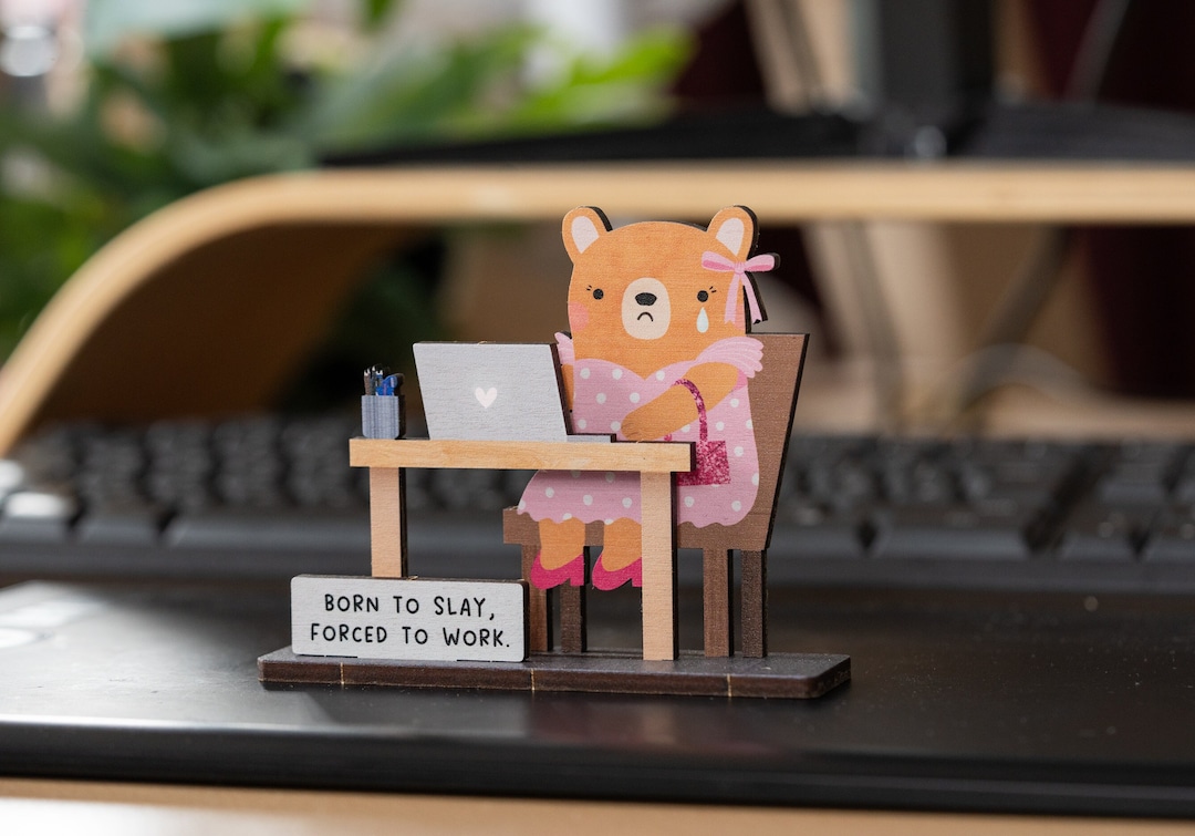 Born to Slay, Forced to Work Desk Companion - Cute Coworker Gift ...