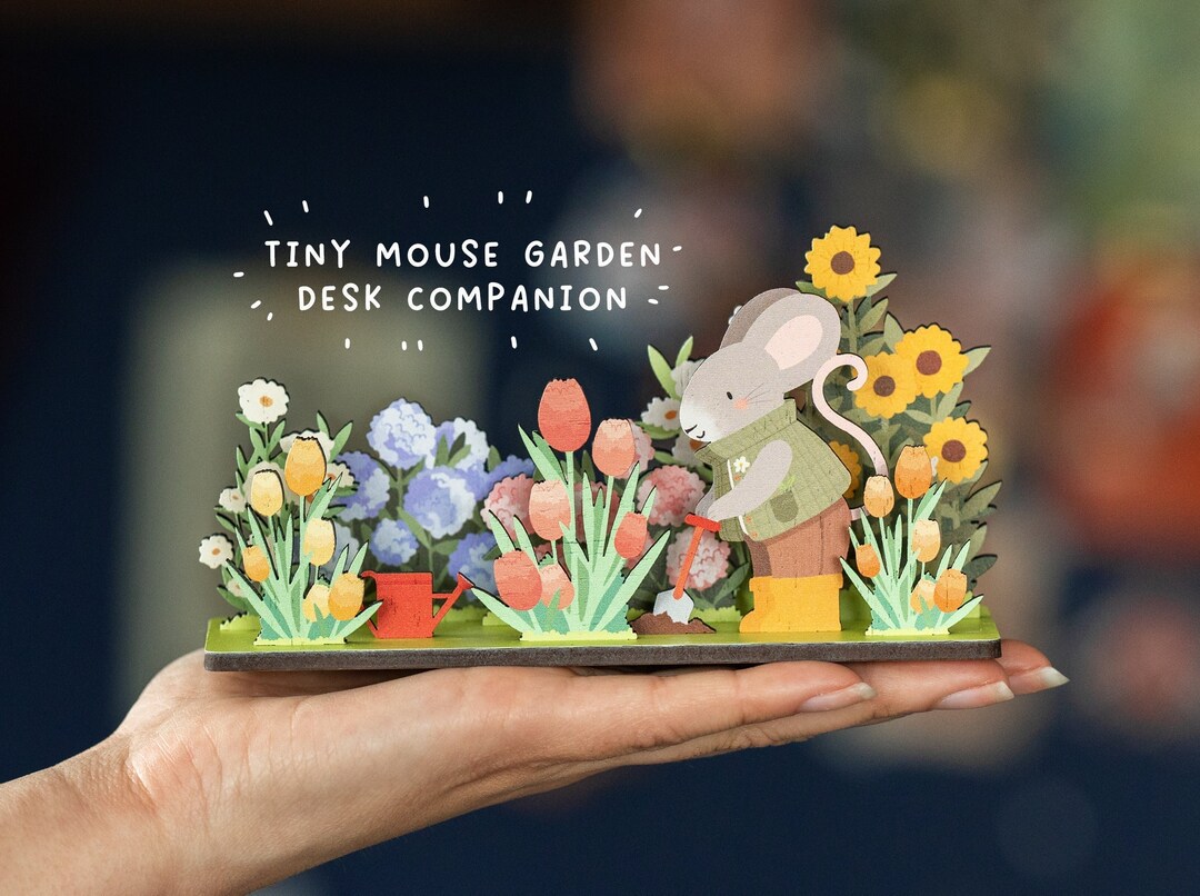 Tiny Mouse Garden Desk Companion - Cute Mice Gift - Kawaii Desk Toy ...