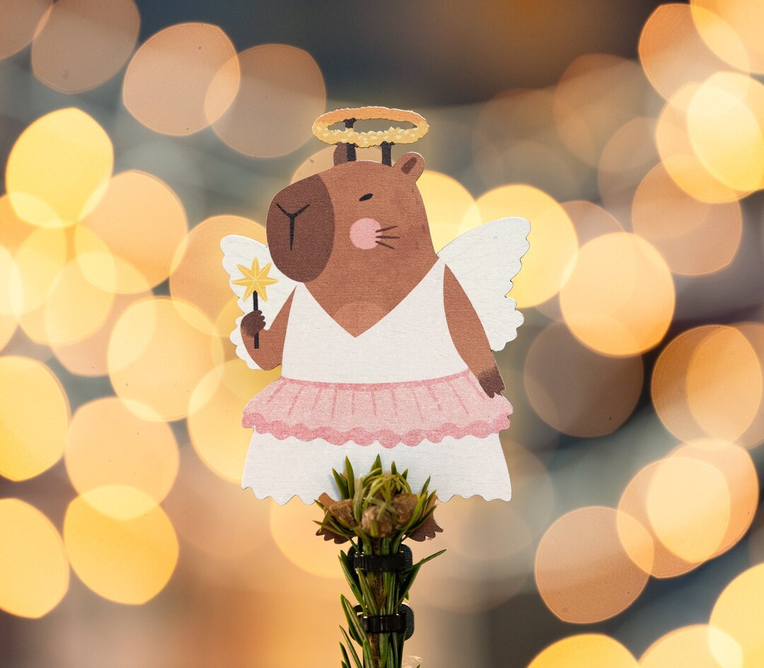 Capybara Christmas Tree Topper - Capybara Angel Fairy - Funny Novelty ...