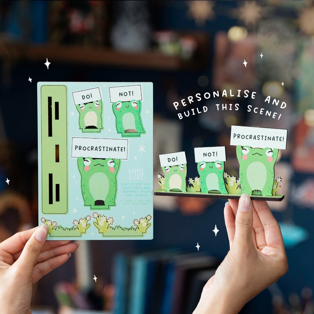 Do Not Procrastinate Frogs Desk Companion - Happy Frogs Animals Cute ...