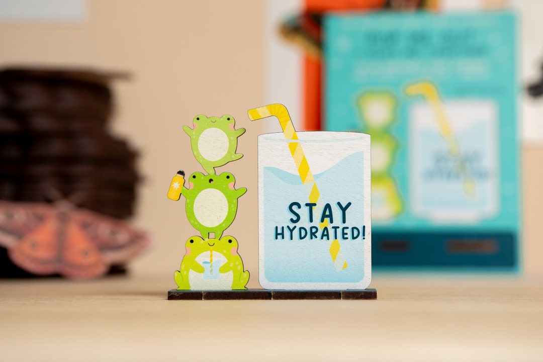 Stay Hydrated Frogs Desk Companion - Happy Frog Animals Cute Drink ...