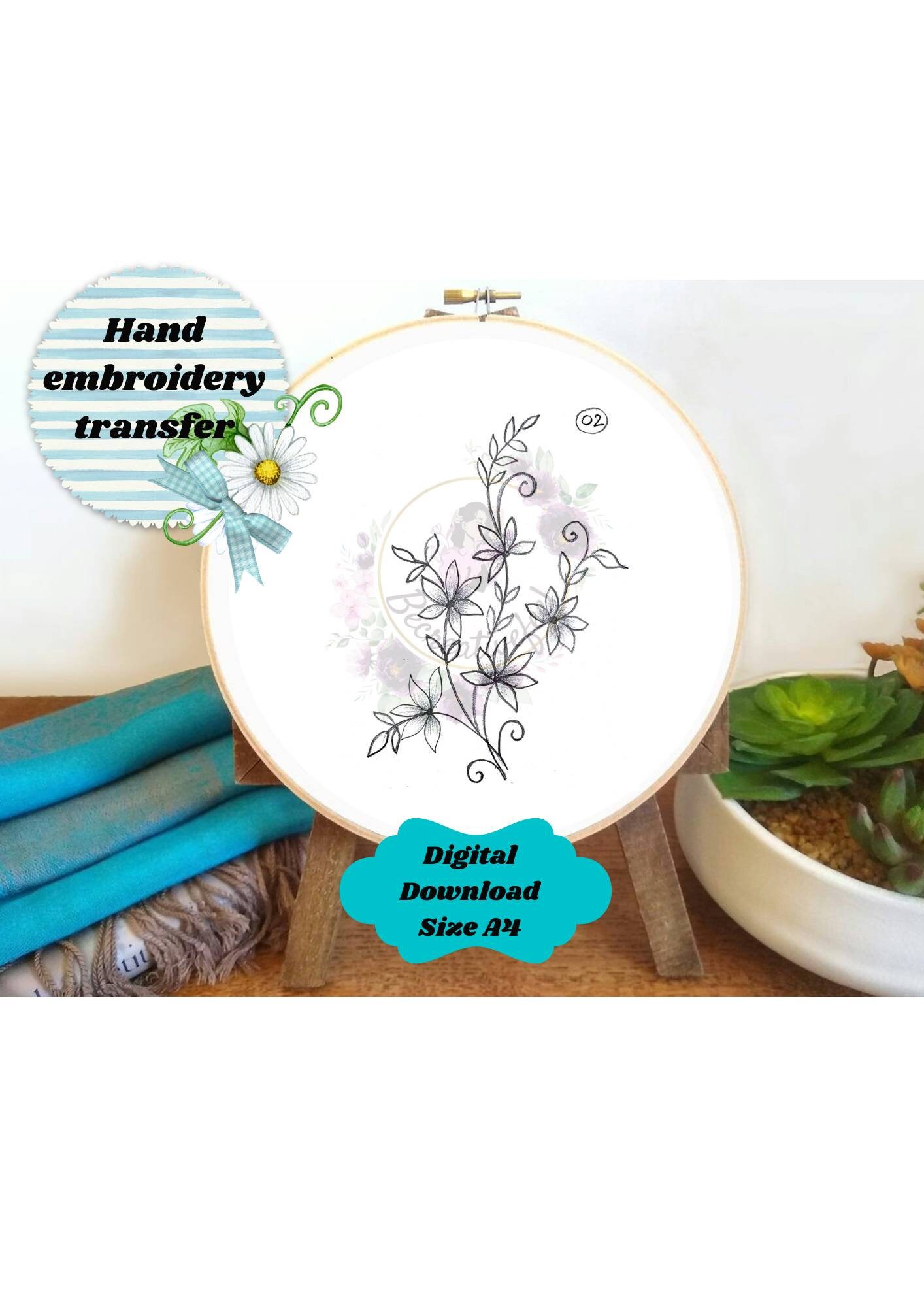 Hand Embroidery Traces Pattern Digital Design Handwork Printable ...