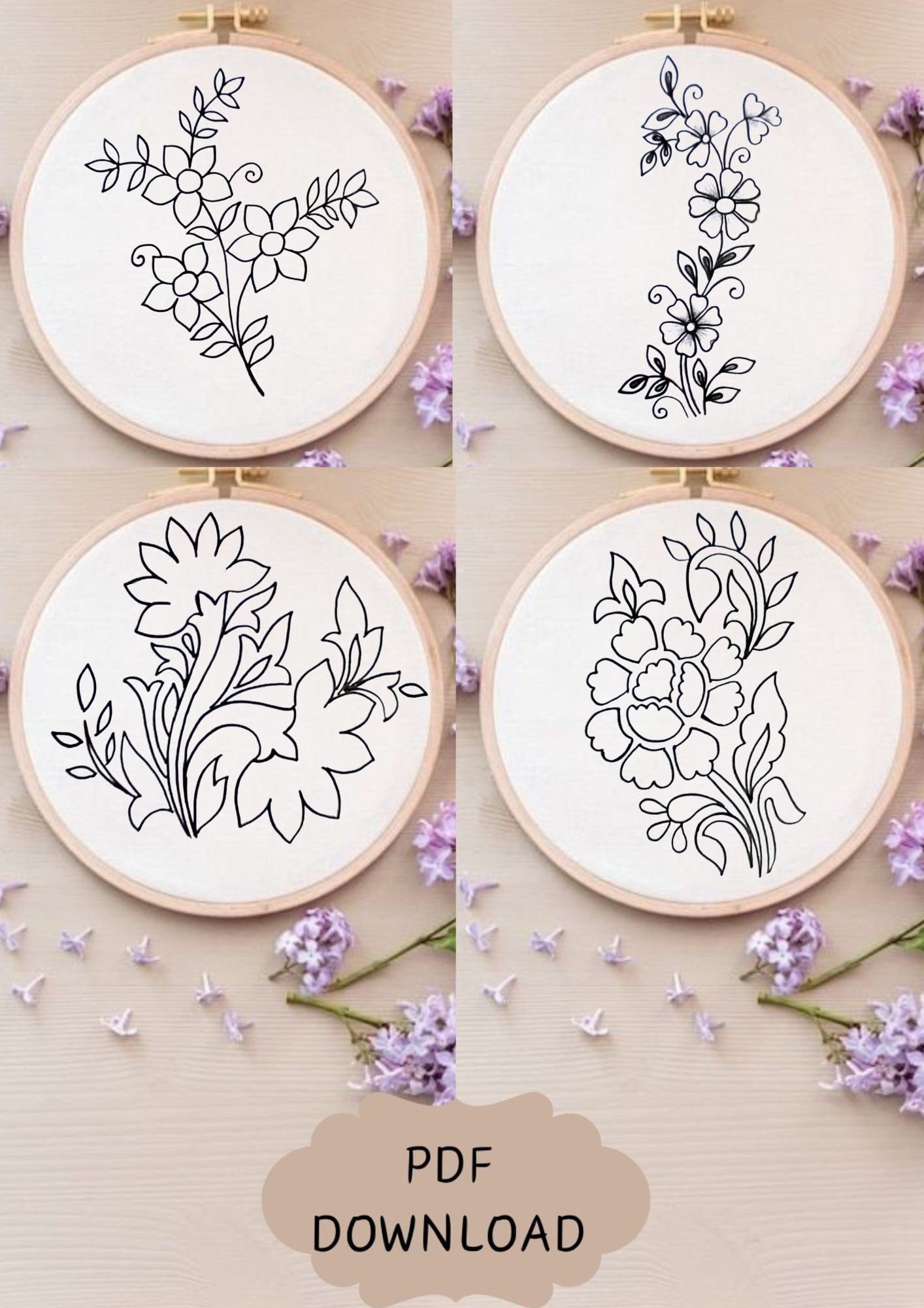 Set of 24 PDF Size A4 Digital Hand Embroidery Designs Bundle.pdf ...