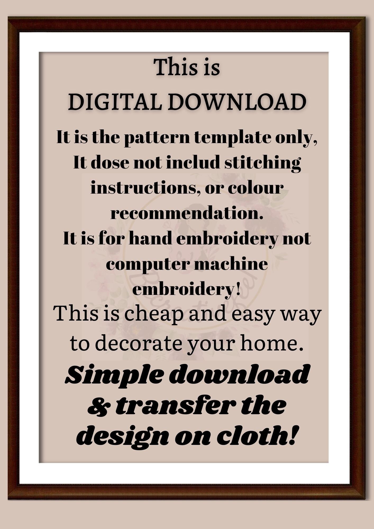 Hand Embroidery Traces Pattern Digital Design Handwork Printable ...