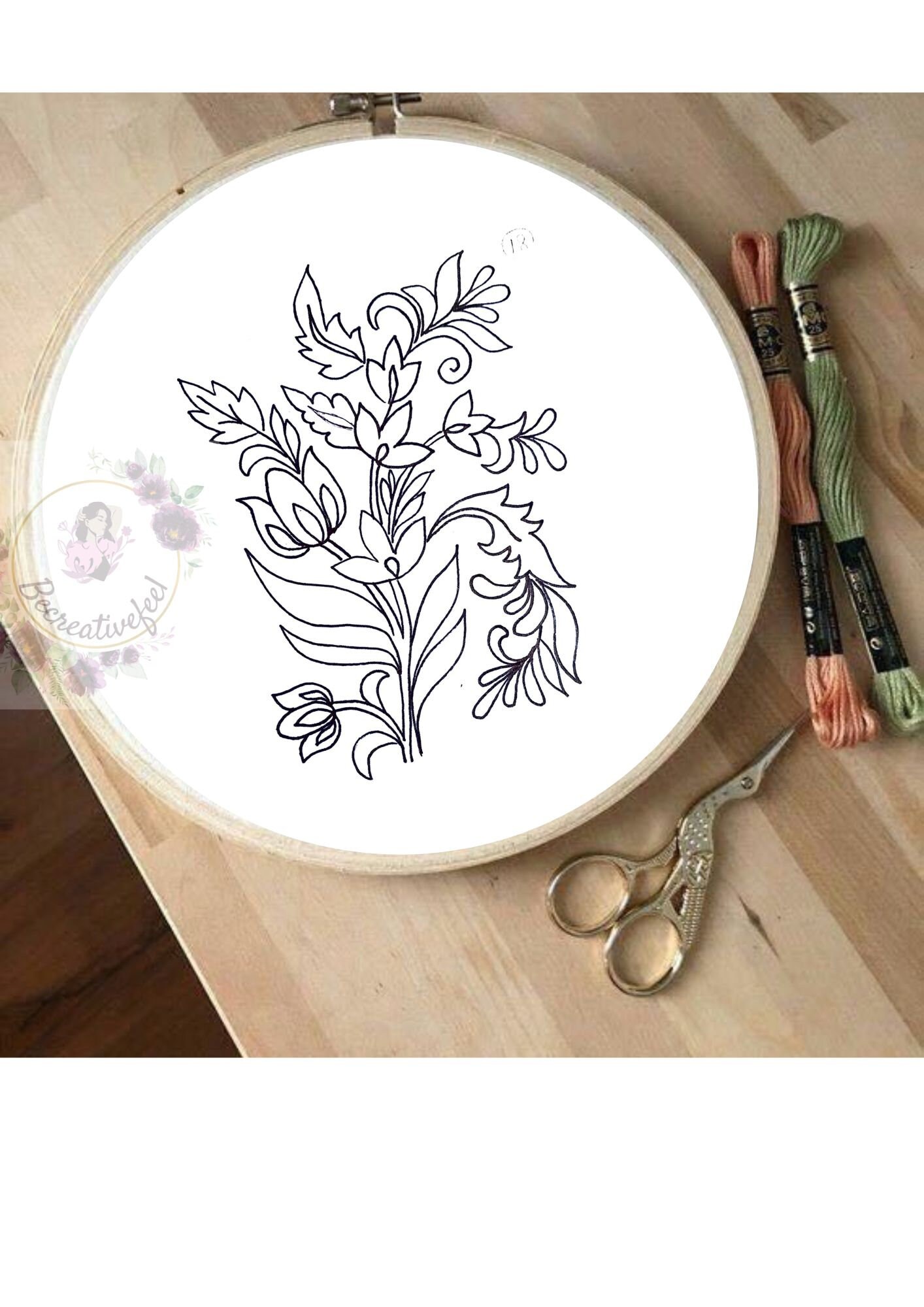 Hand Embroidery Traces Pattern Digital Design Handwork - Etsy