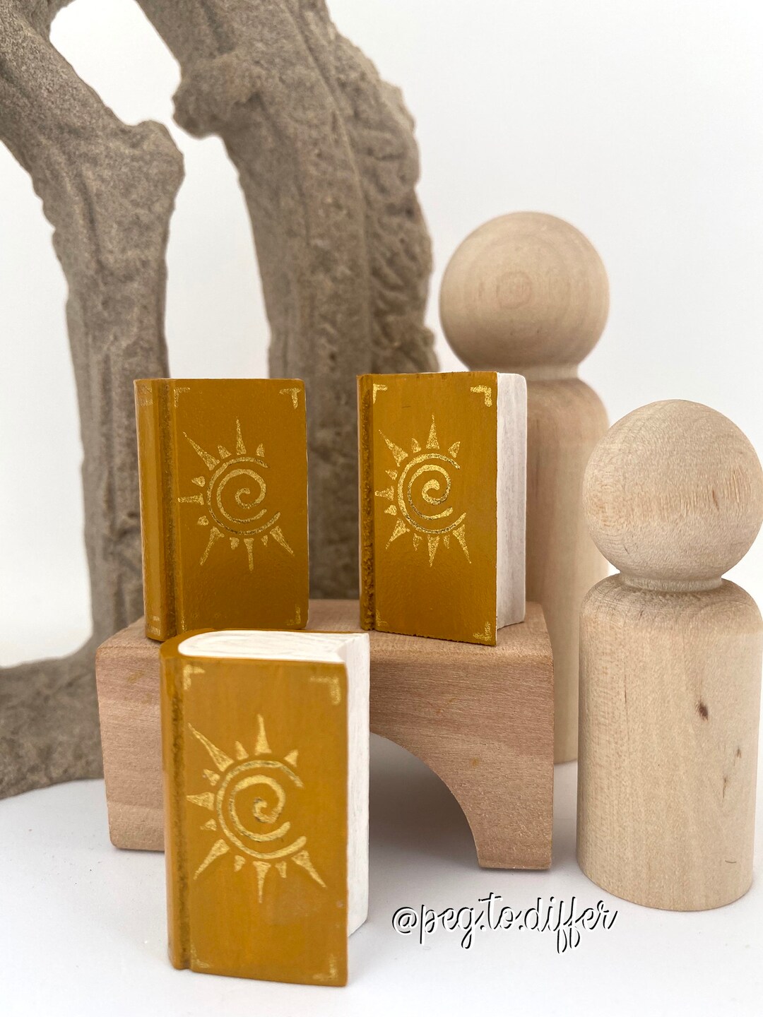 Golden Sun Magic Symbol Book, Handmade Wooden Toy/decor, Made to Order ...