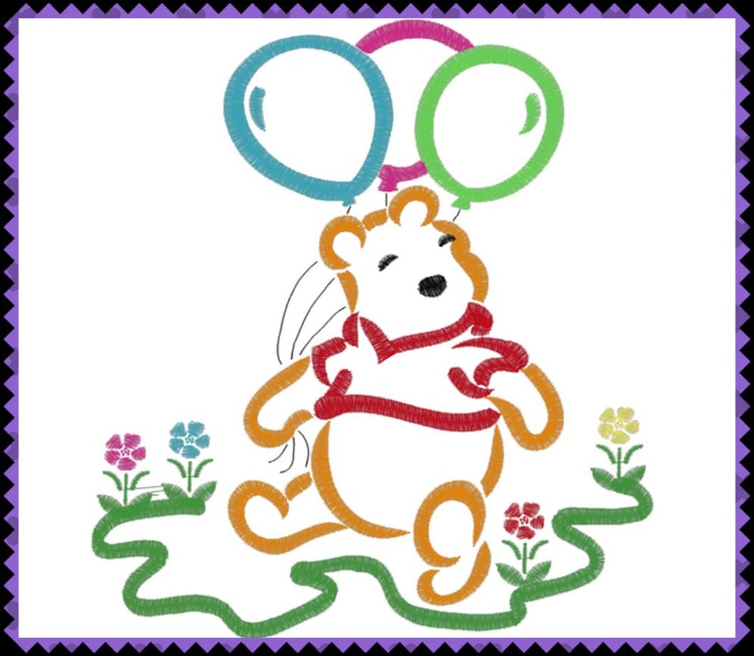 Winnie the Pooh With Balloons Inspired - Etsy