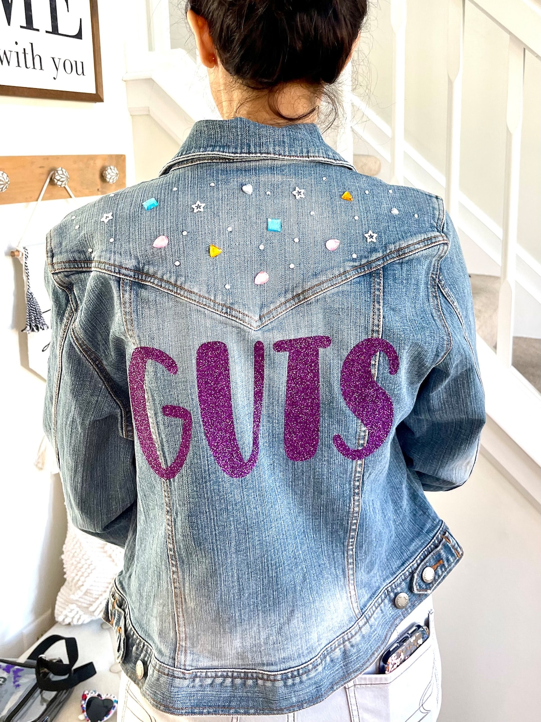 Olivia Rodrigo Guts Jean Jacket, Guts World Tour Jacket, Beaded Guts ...