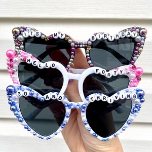 Custom Birthday Sunglasses, Birthday Gifts for Her, Custom Birthday ...