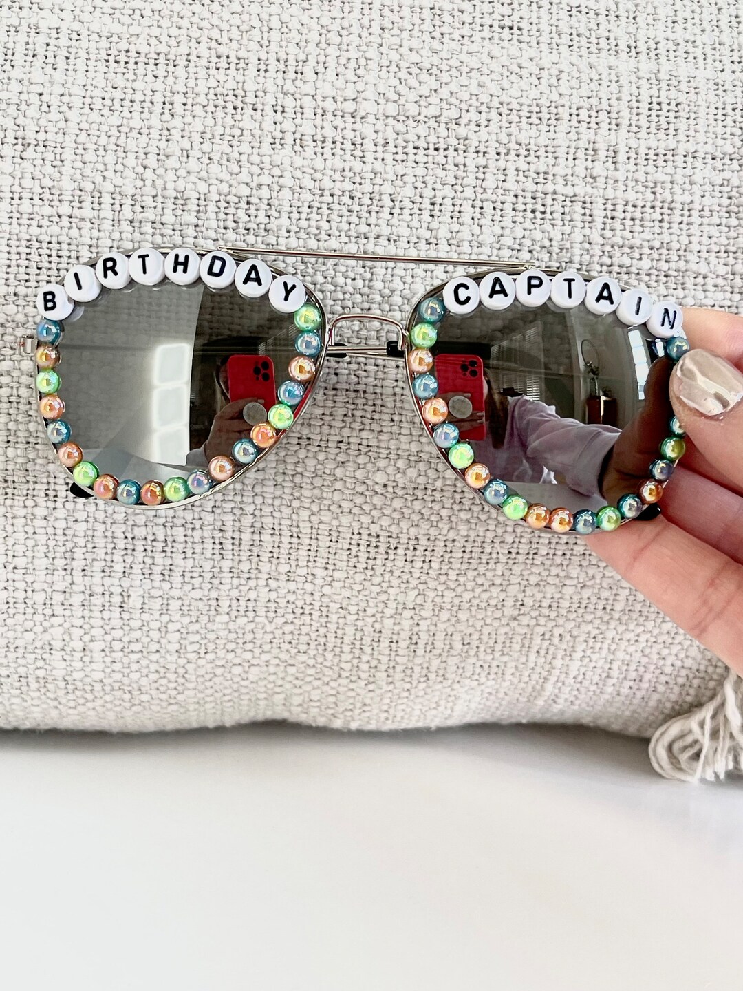 Custom Birthday Aviator Sunglasses, Beaded Aviators, Bedazzled ...