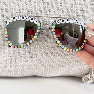Custom Birthday Aviator Sunglasses, Beaded Aviators, Bedazzled ...