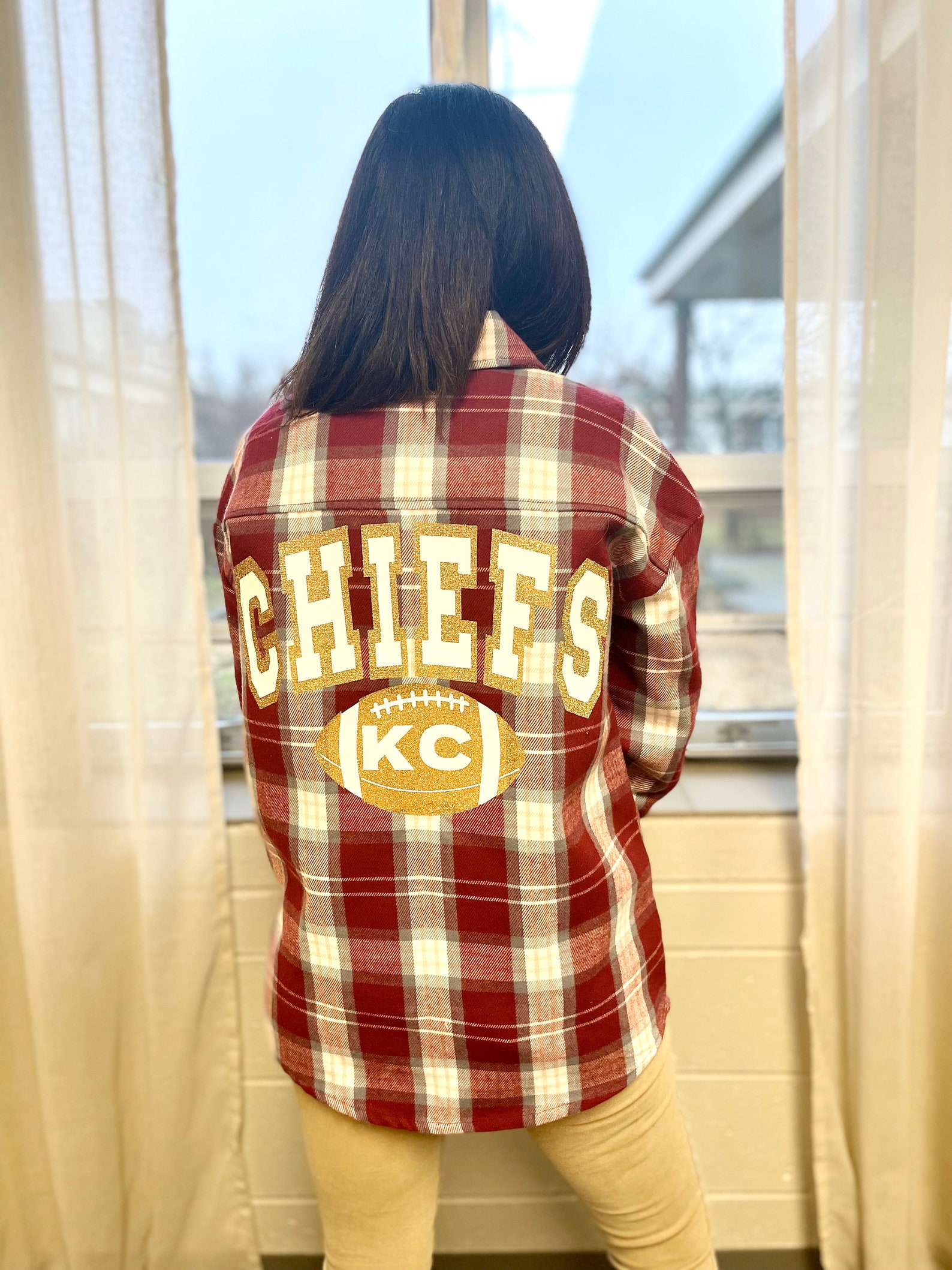 Chiefs Plaid Shacket, Chiefs Jacket, Chiefs Fan Gear, KC Chief Merch ...