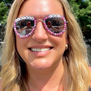Custom Birthday Aviator Sunglasses, Beaded Aviators, Bedazzled ...