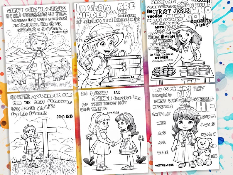 Jesus Character Bible Coloring Pages for Girls - 20 Bible Verse ...