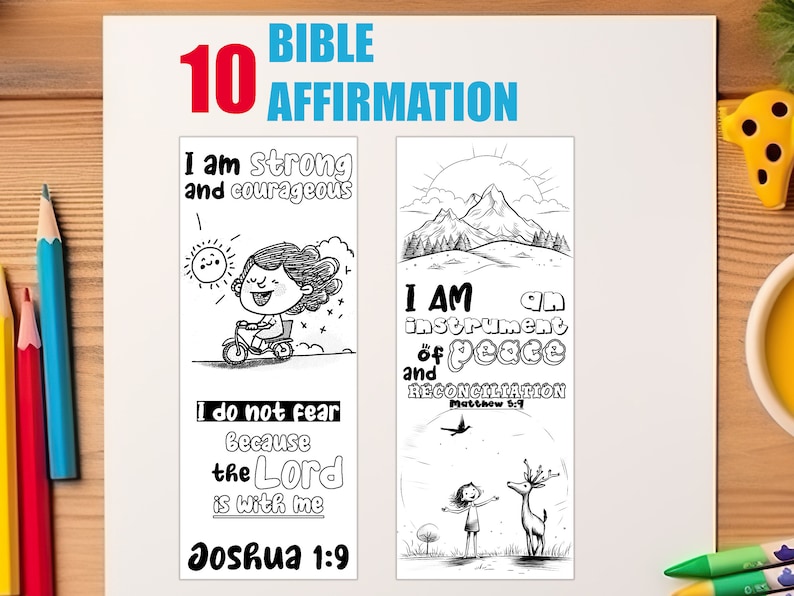 10 Coloring Bible Affirmation Bookmarks for Girls - Encouraging Faith ...