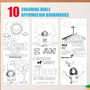 10 Coloring Bible Affirmation Bookmarks for Girls - Encouraging Faith ...