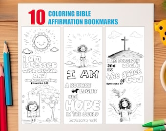 10 Coloring Bible Affirmation Bookmarks for Boys - Encouraging Faith ...