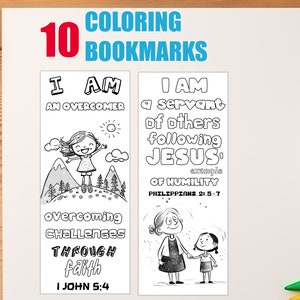 10 Coloring Bible Affirmation Bookmarks for Girls - Encouraging Faith ...