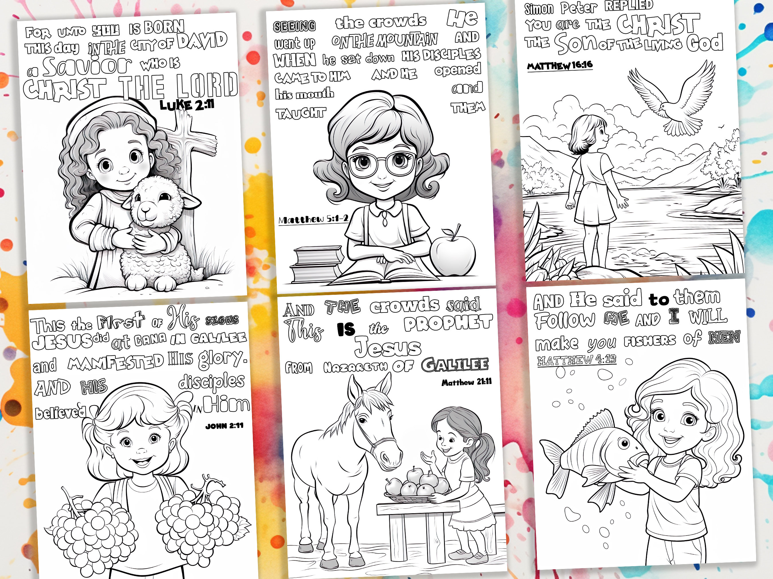 Jesus Character Bible Coloring Pages for Girls - 20 Bible Verse ...