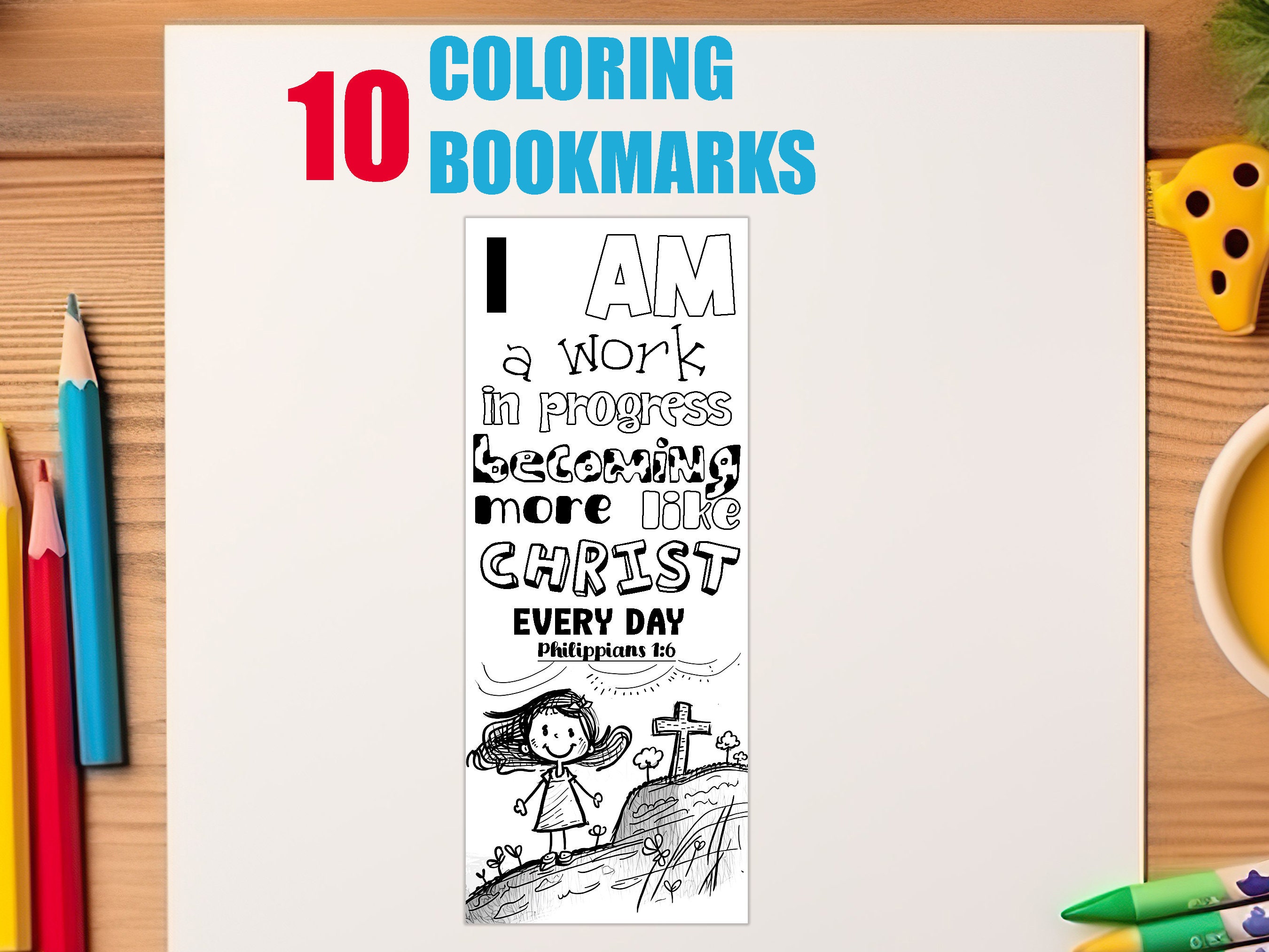 10 Coloring Bible Affirmation Bookmarks for Girls - Encouraging Faith ...