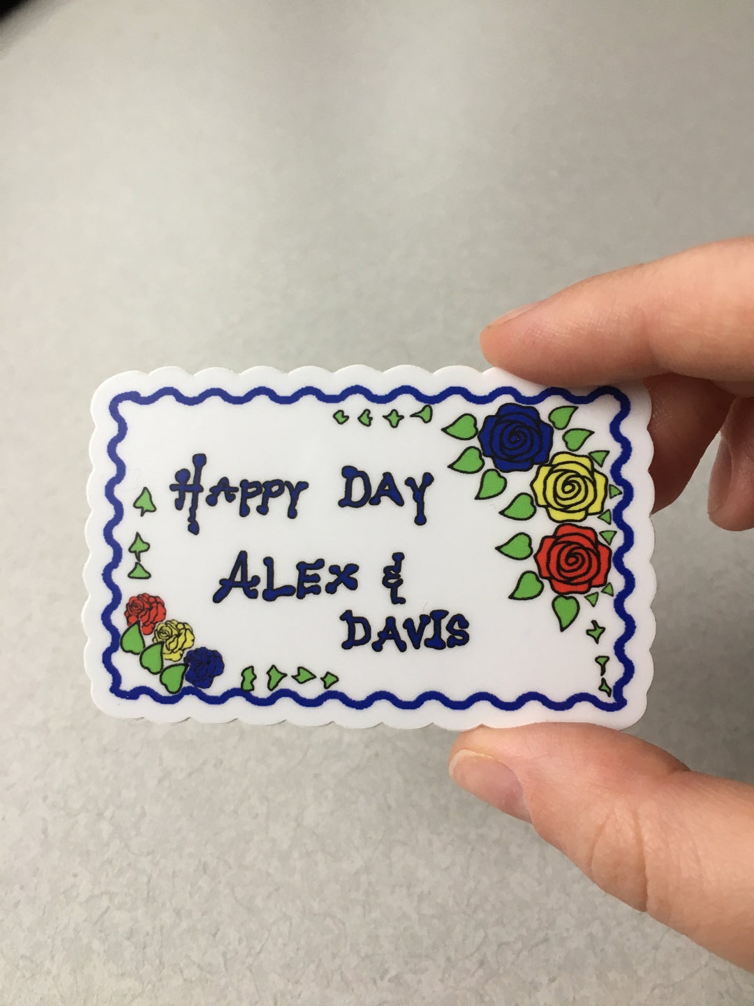 Happy Day Cake Vinyl Sticker - Etsy