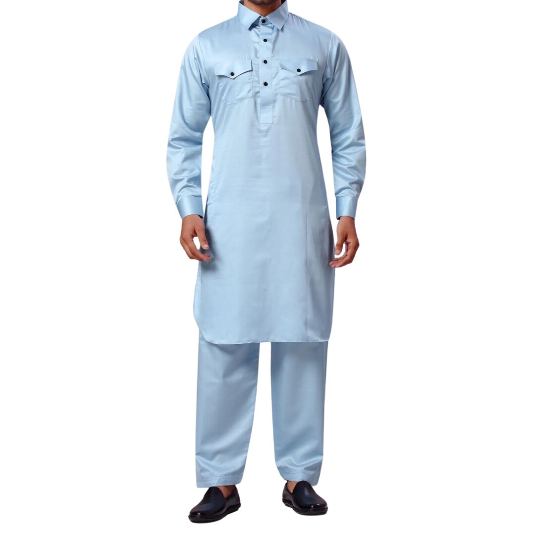 Handmade Ethnic Wear Pathani Suit Latest Design Kurta Pajama, Wedding ...