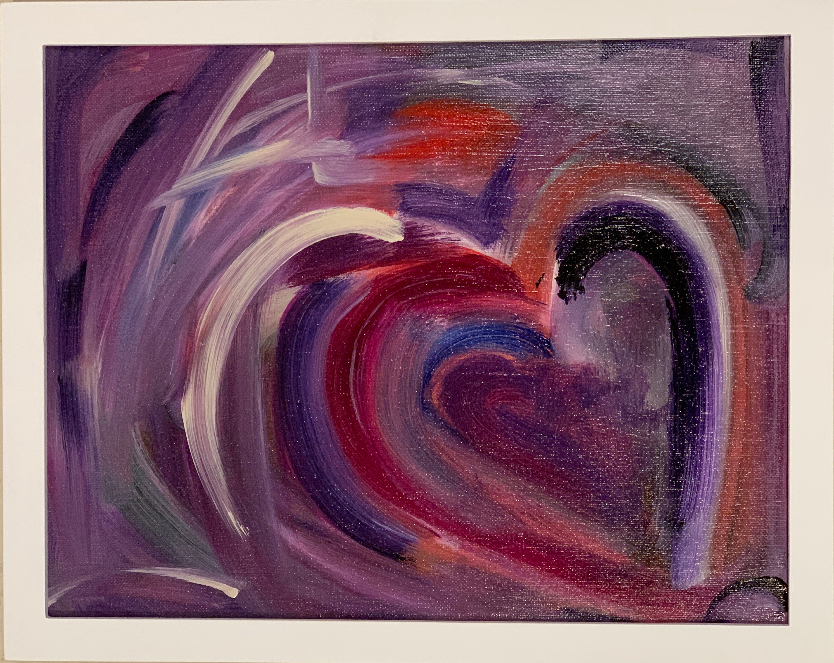 Corazón abstracto acrílico púrpura | Etsy