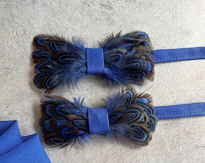 Feather Bow Ties for Men Hunter Green Bow Tie Wedding Groom Bow Tie ...