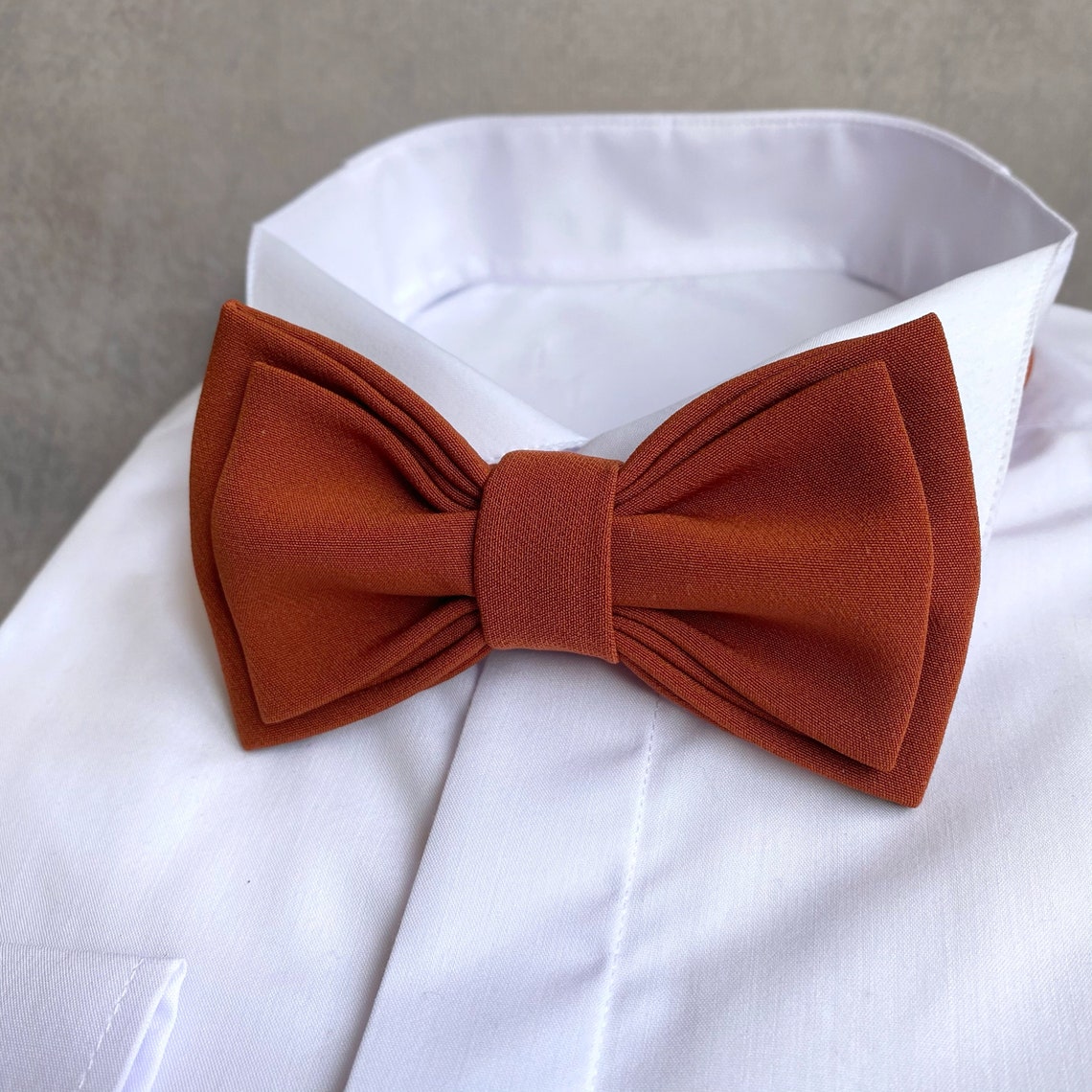 Handmade terracotta bow tie set Groomsmen bow tie Wedding | Etsy