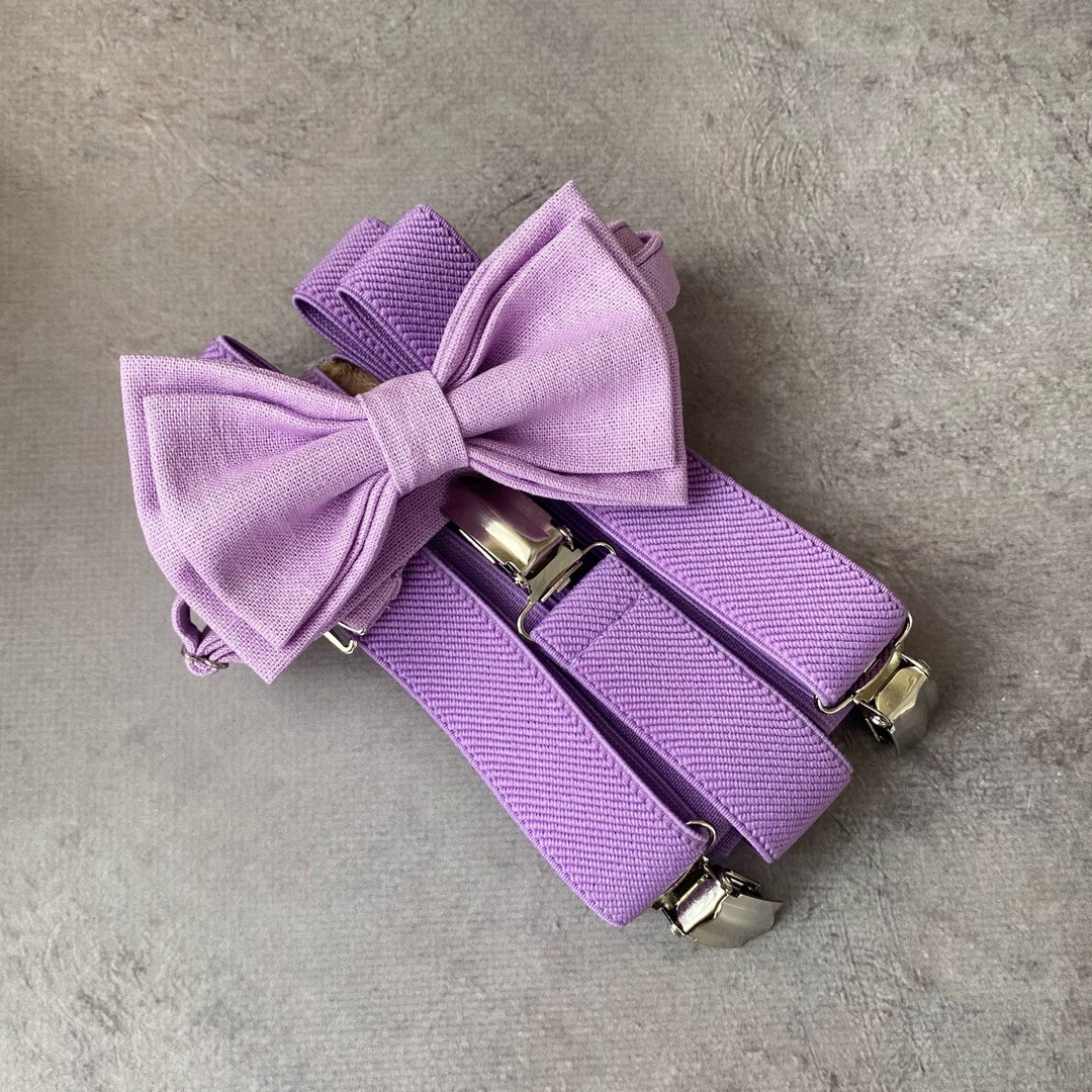 Lilac Bow Tie and Pocket Square Set Groomsmen Bow Tie Wedding Lavender ...