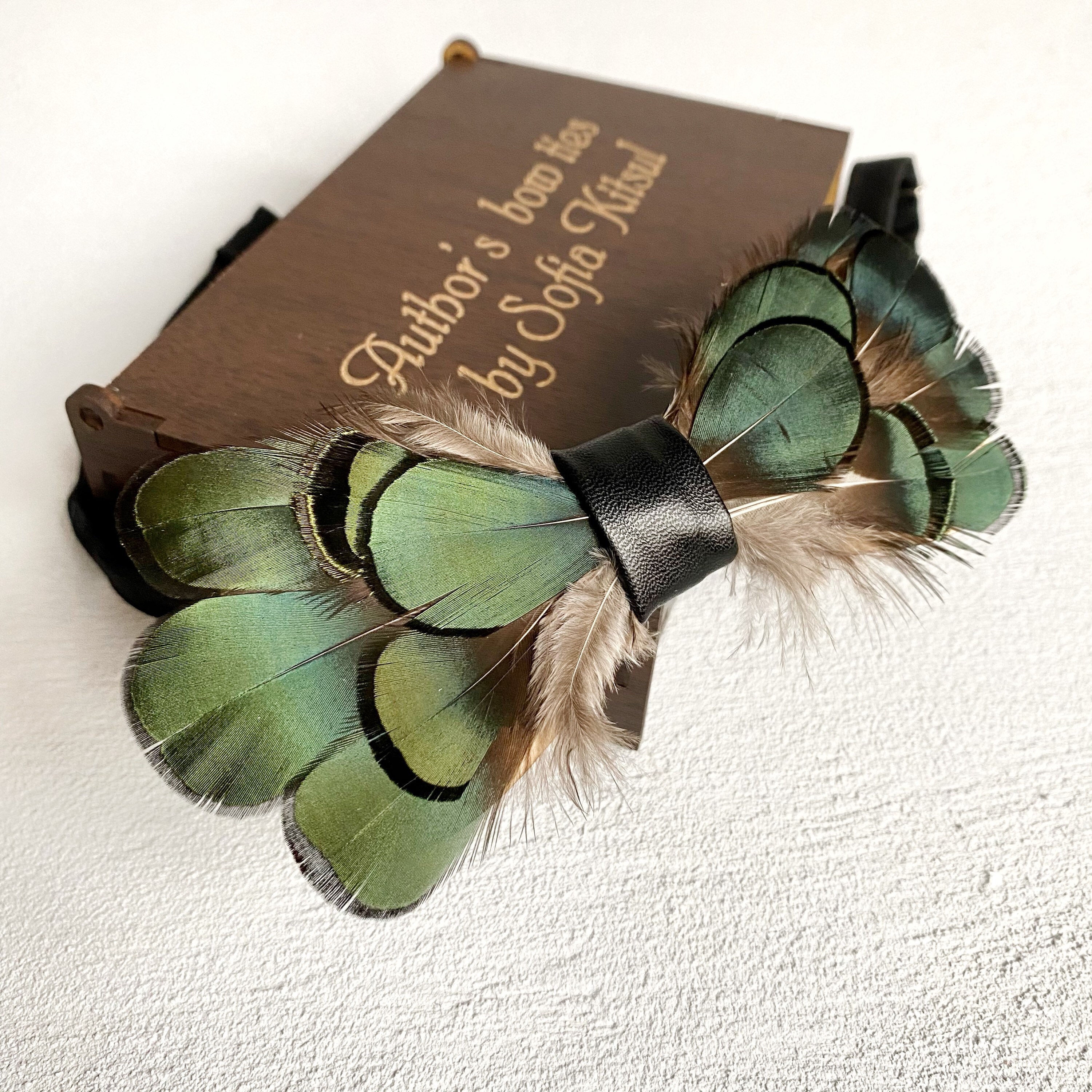 Feather Bow Ties for Men Hunter Green Bow Tie Wedding Groom - Etsy Sweden