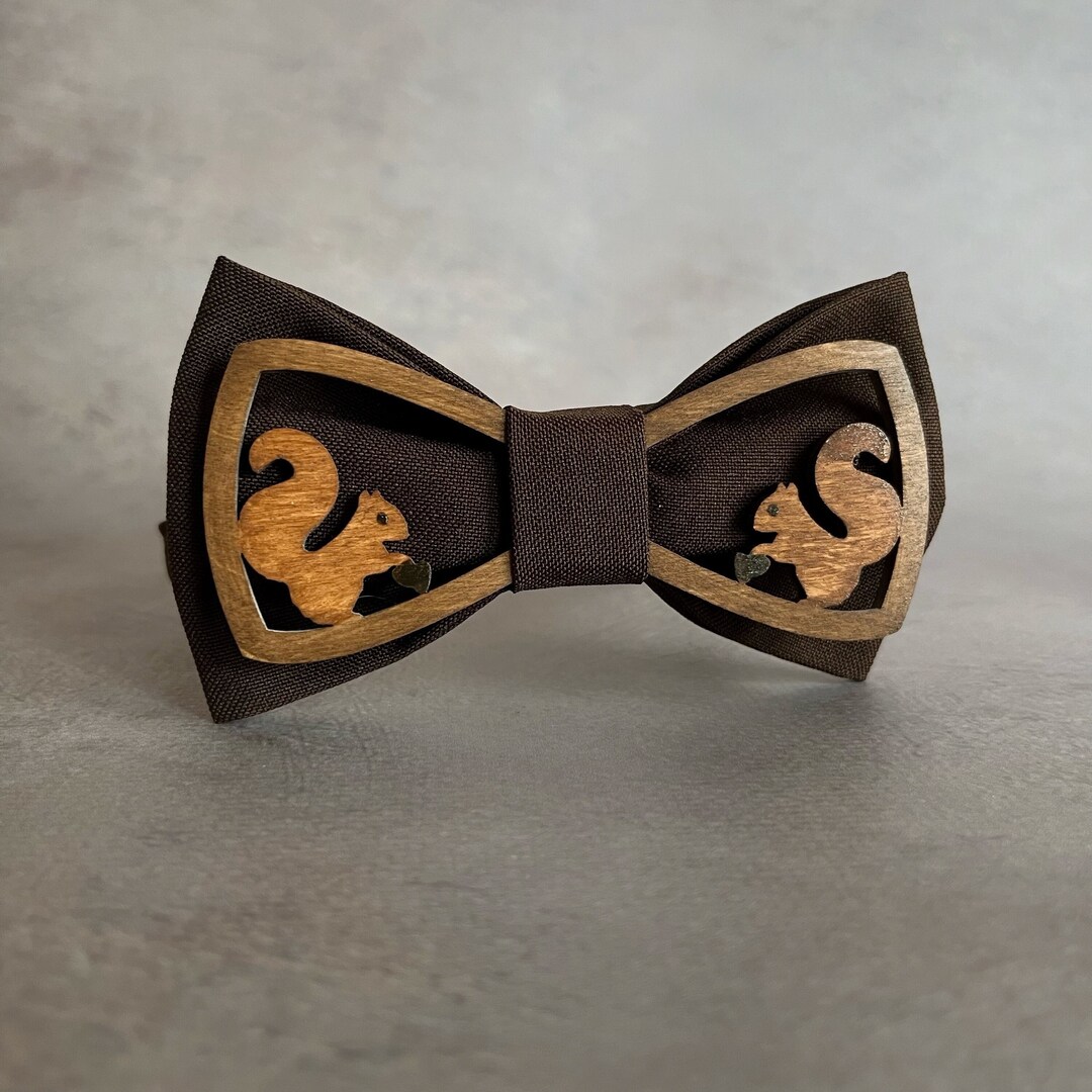 Squirrel Wooden Bow Tie Zoo Wedding Animal Lover Gift Bow Ties for Men ...