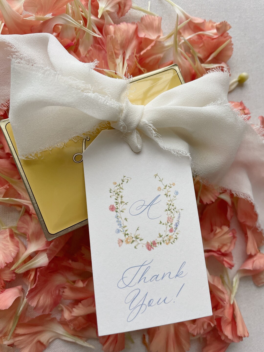 Annie Floral Watercolor Monogram Gift Tags for Elegant Bridal Shower - Etsy