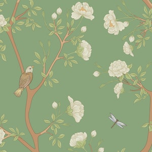Green Chinoiserie Printable Wall Decor | Set of 2 | Instant Digital ...